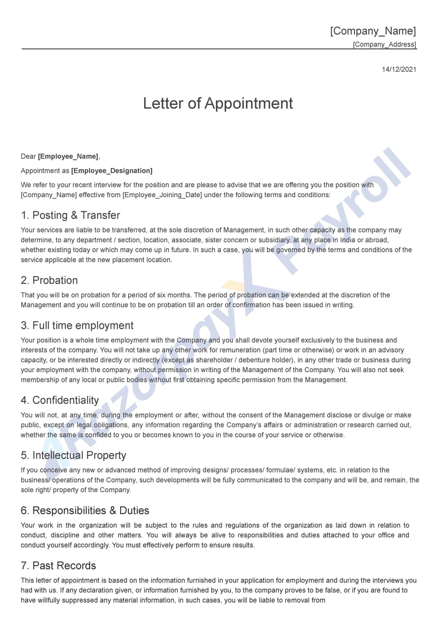 Appointment Letter Formats, Sample, Free Templates to Download ...
